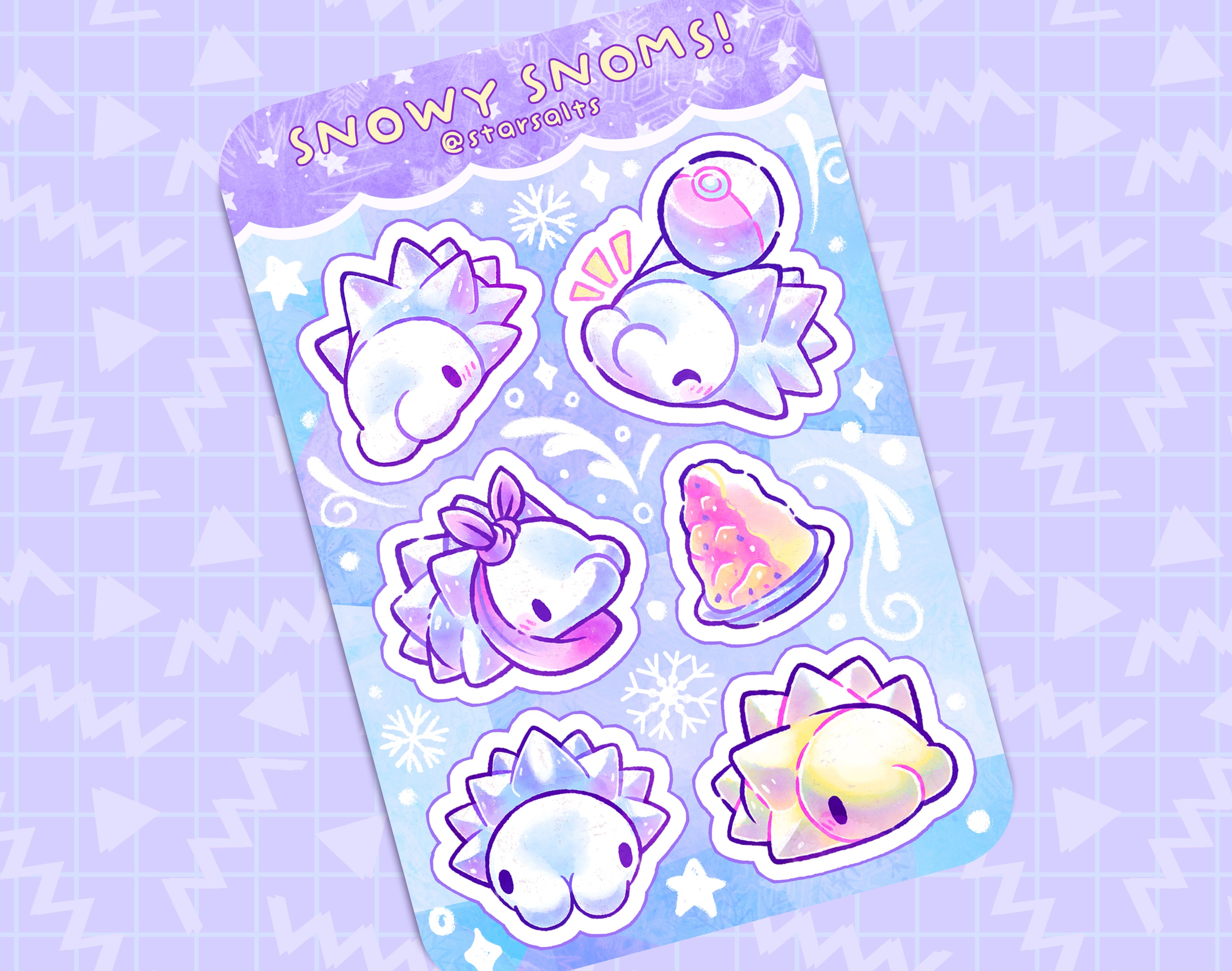 Snowy Snom Sticker Sheet – Star⭑Salts