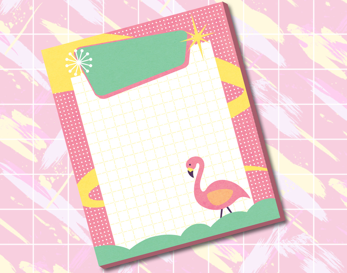 Flamingo Garden Notepad – Star⭑Salts