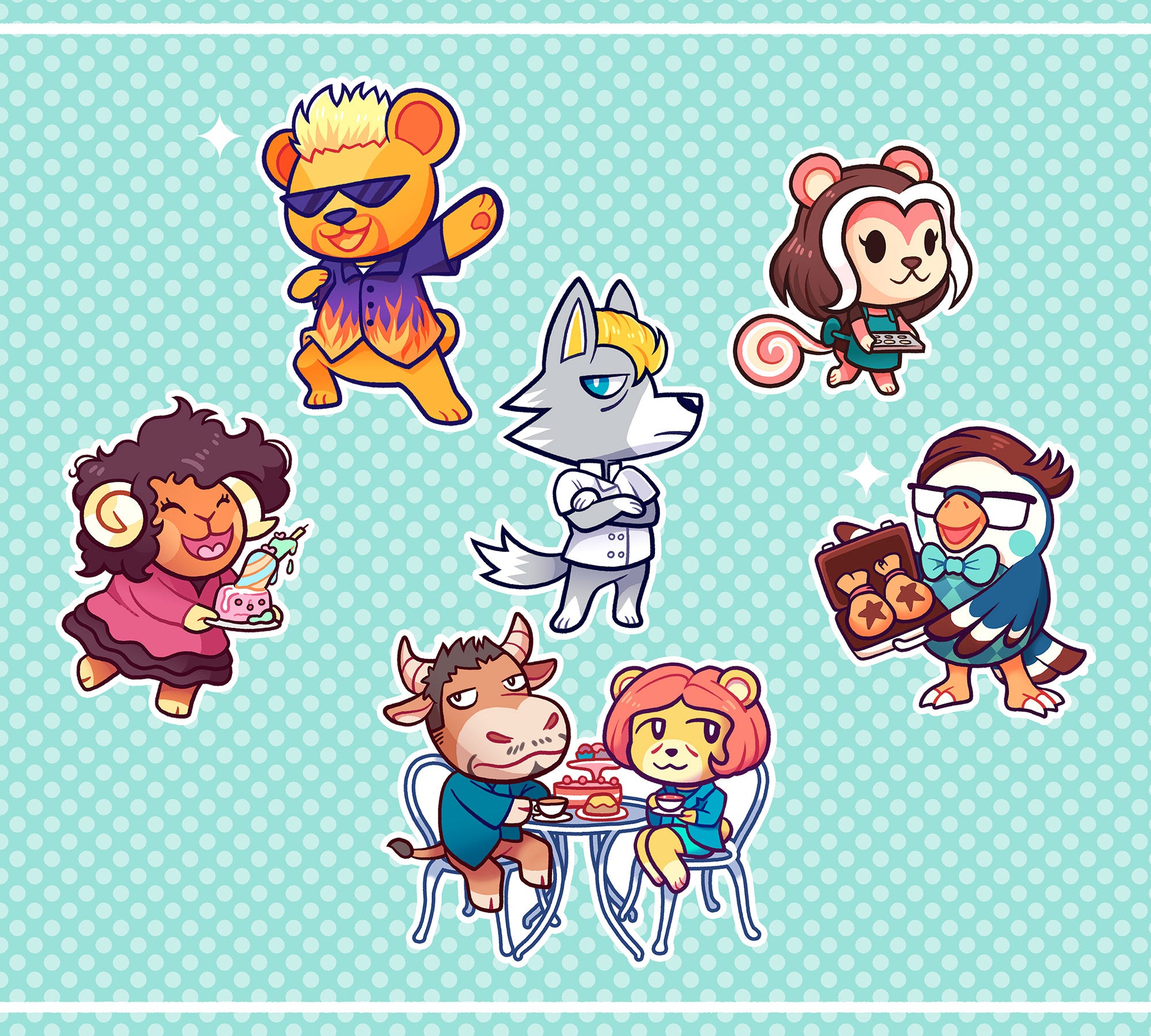 Food Crossing Stickers – Star⭑Salts