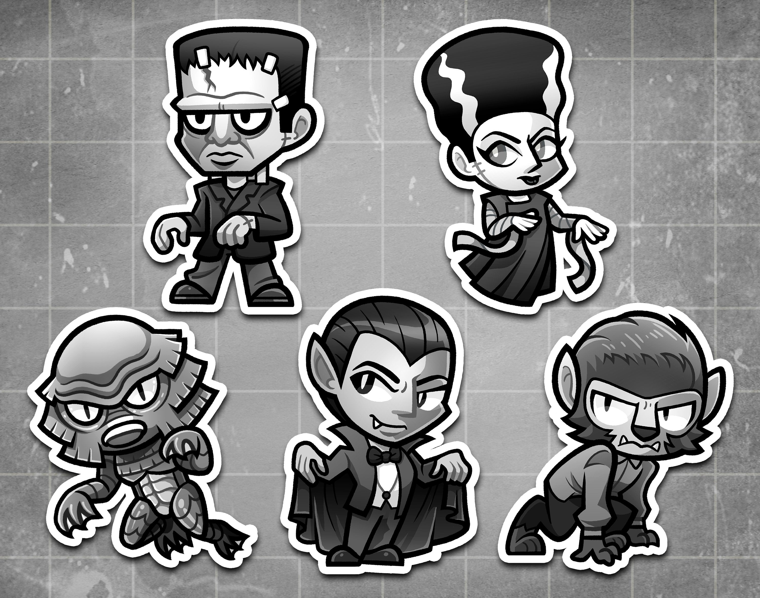 Classic Universal Monsters Stickers – Star⭑Salts