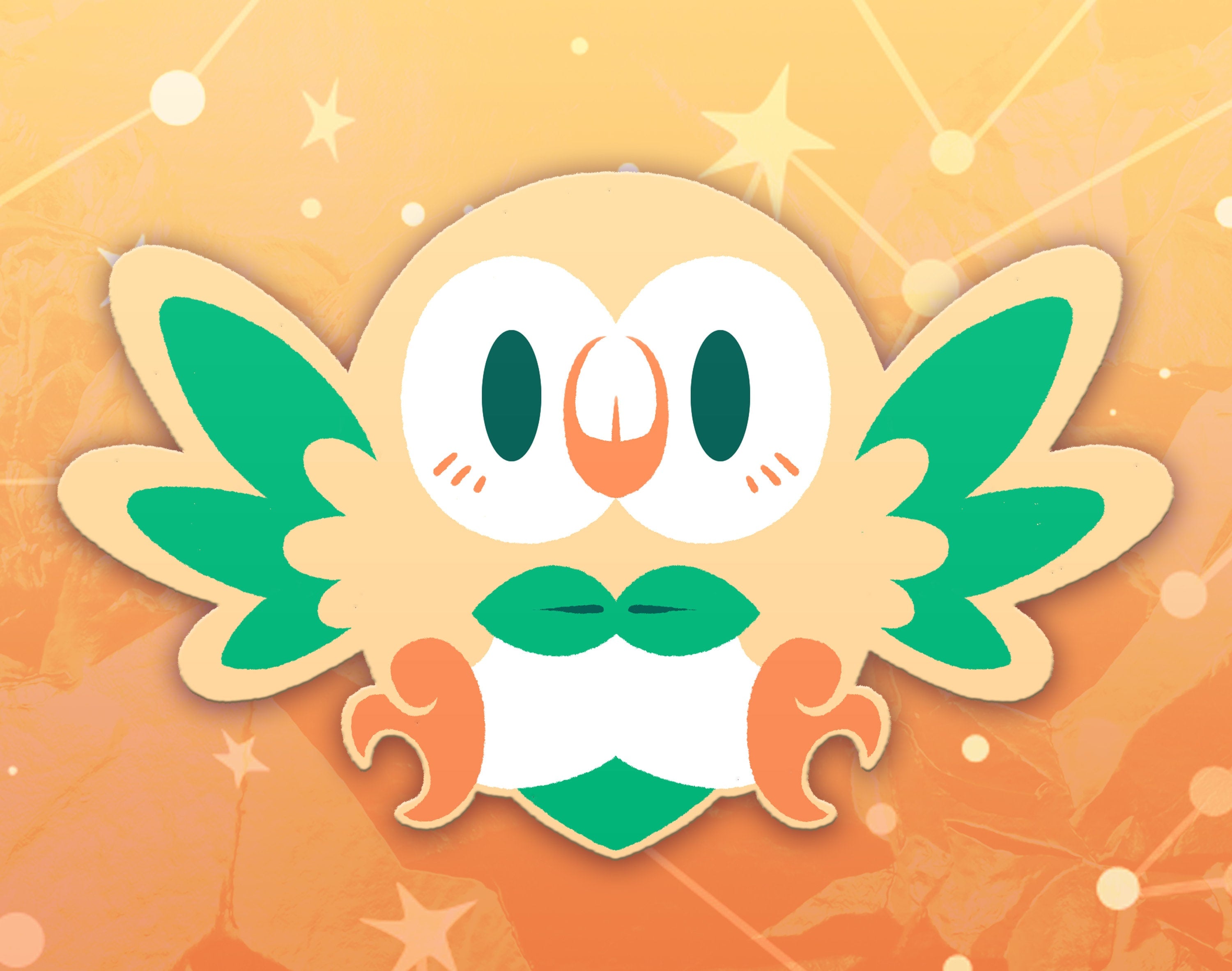 Rowlet Dyed Enamel Pin – Star⭑Salts