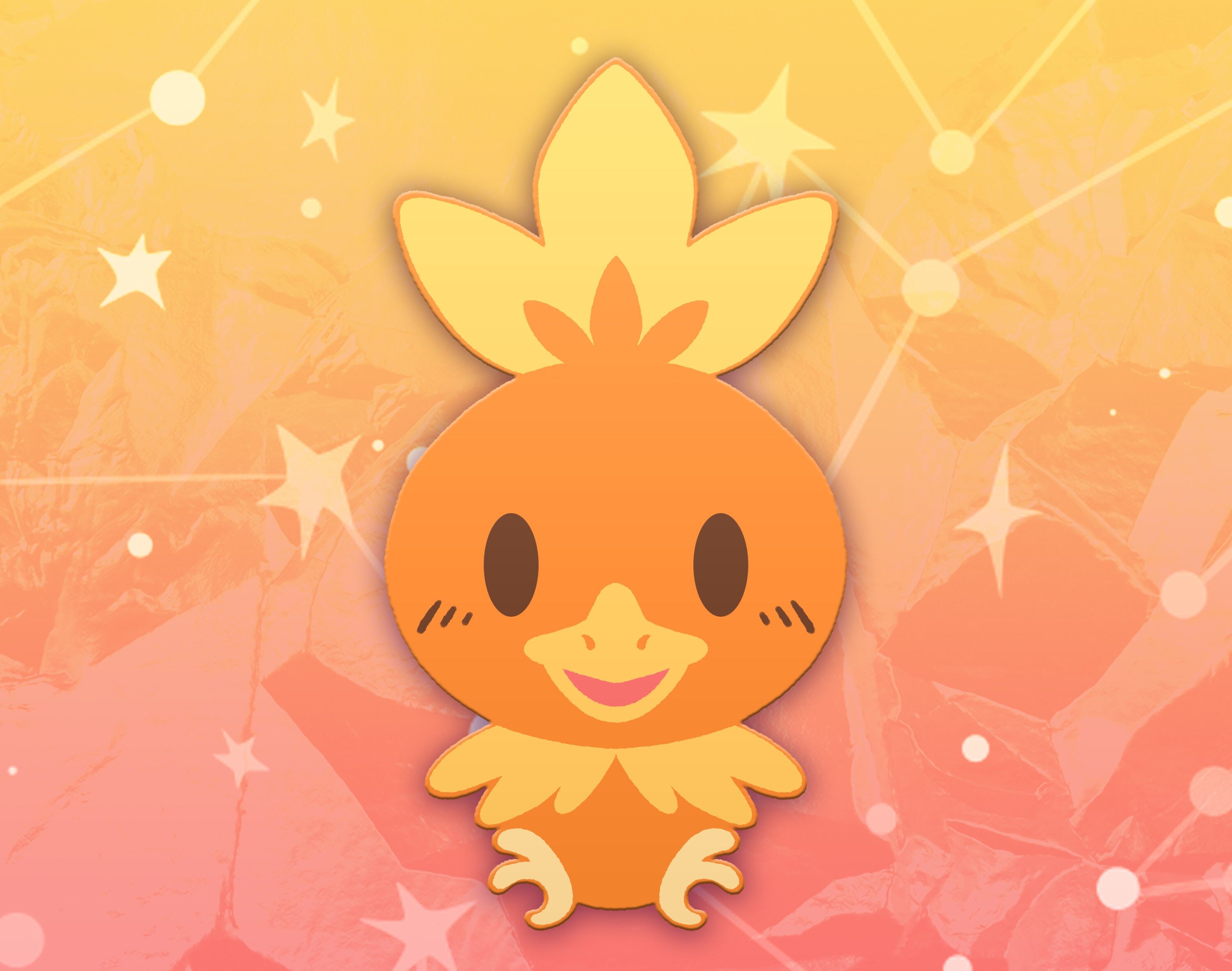Torchic Dyed Enamel Pin – Star⭑Salts