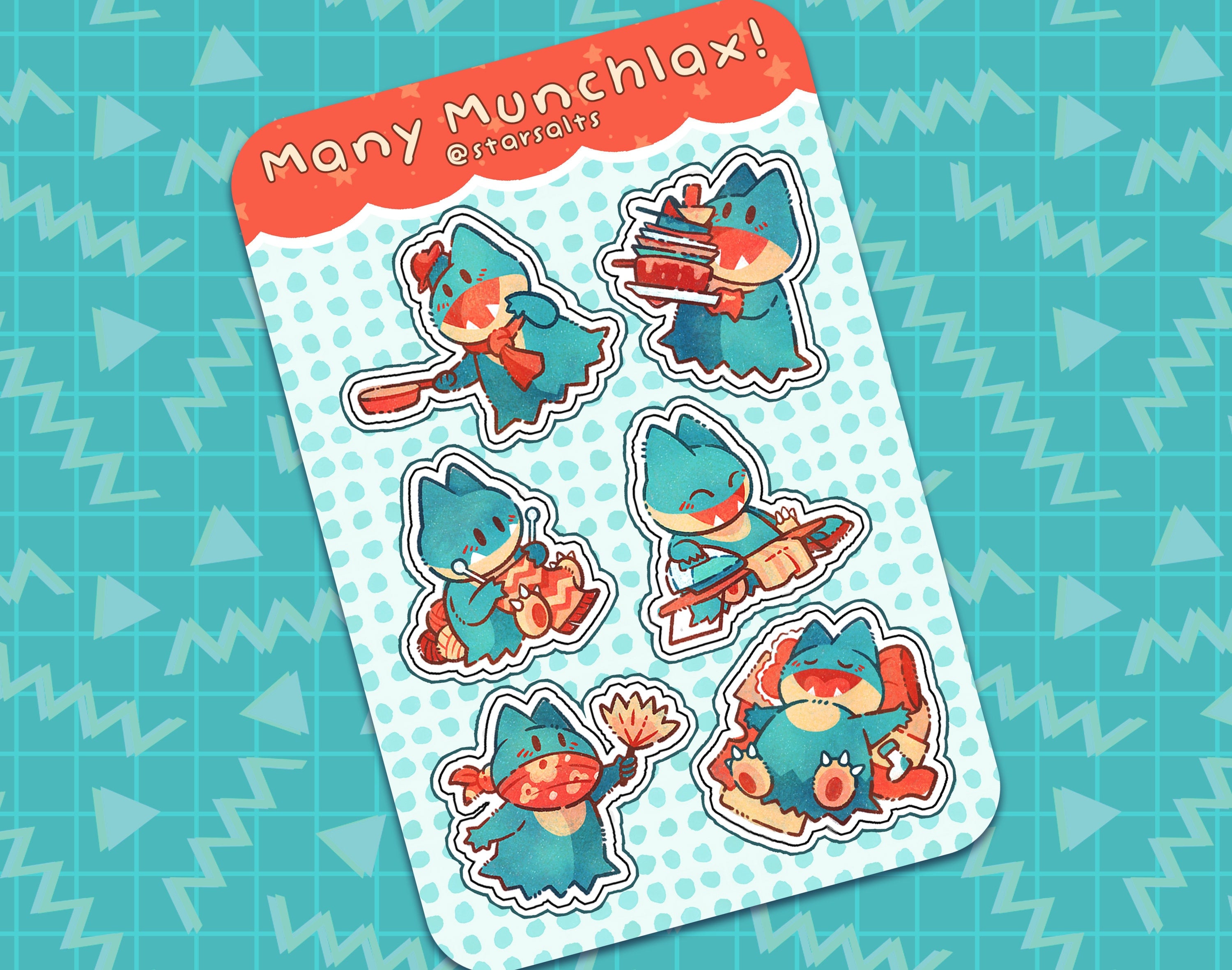 4x6 Munchlax Sticker Sheet – Star⭑Salts