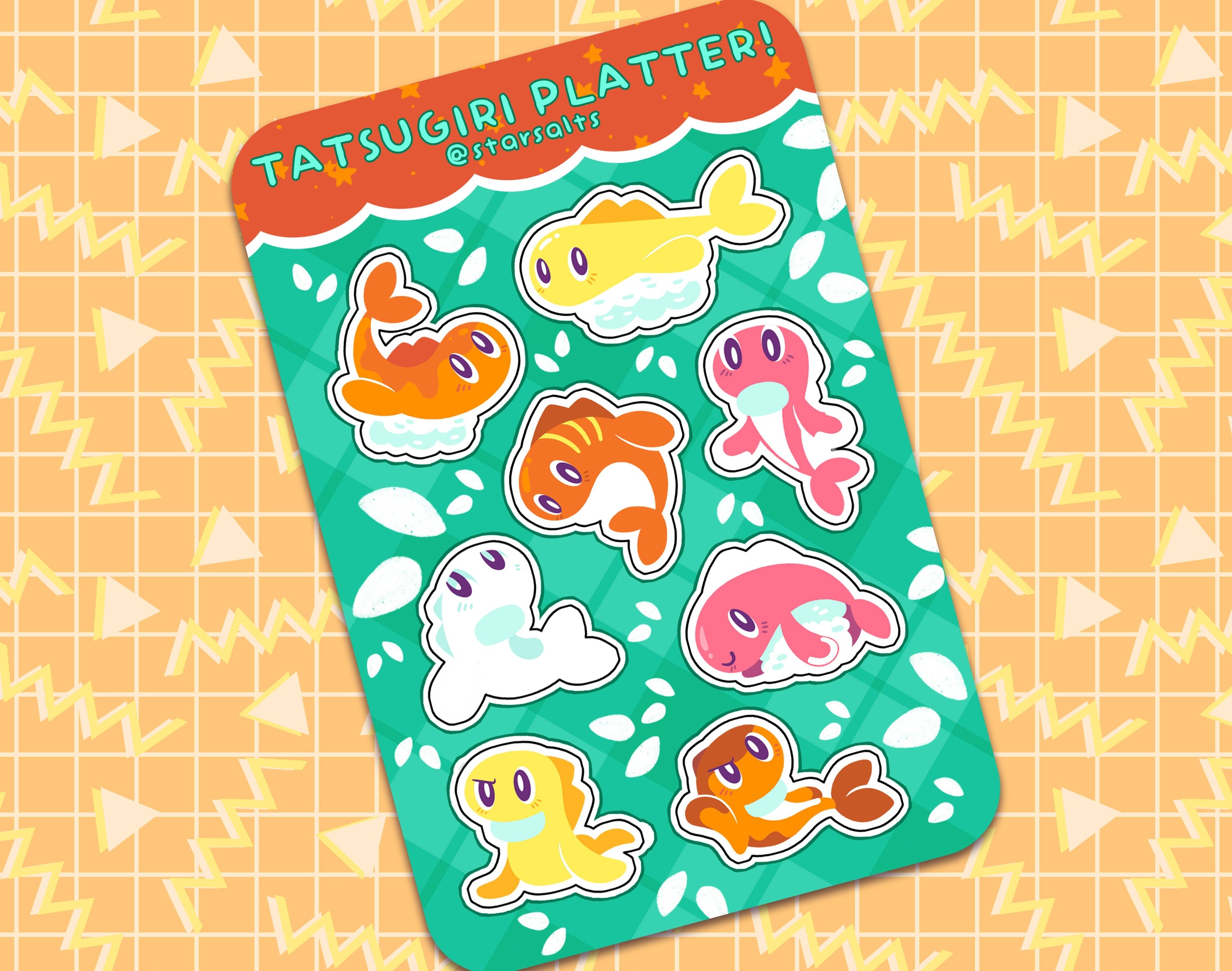 4x6 Tatsugiri Sticker Sheet – Star⭑Salts