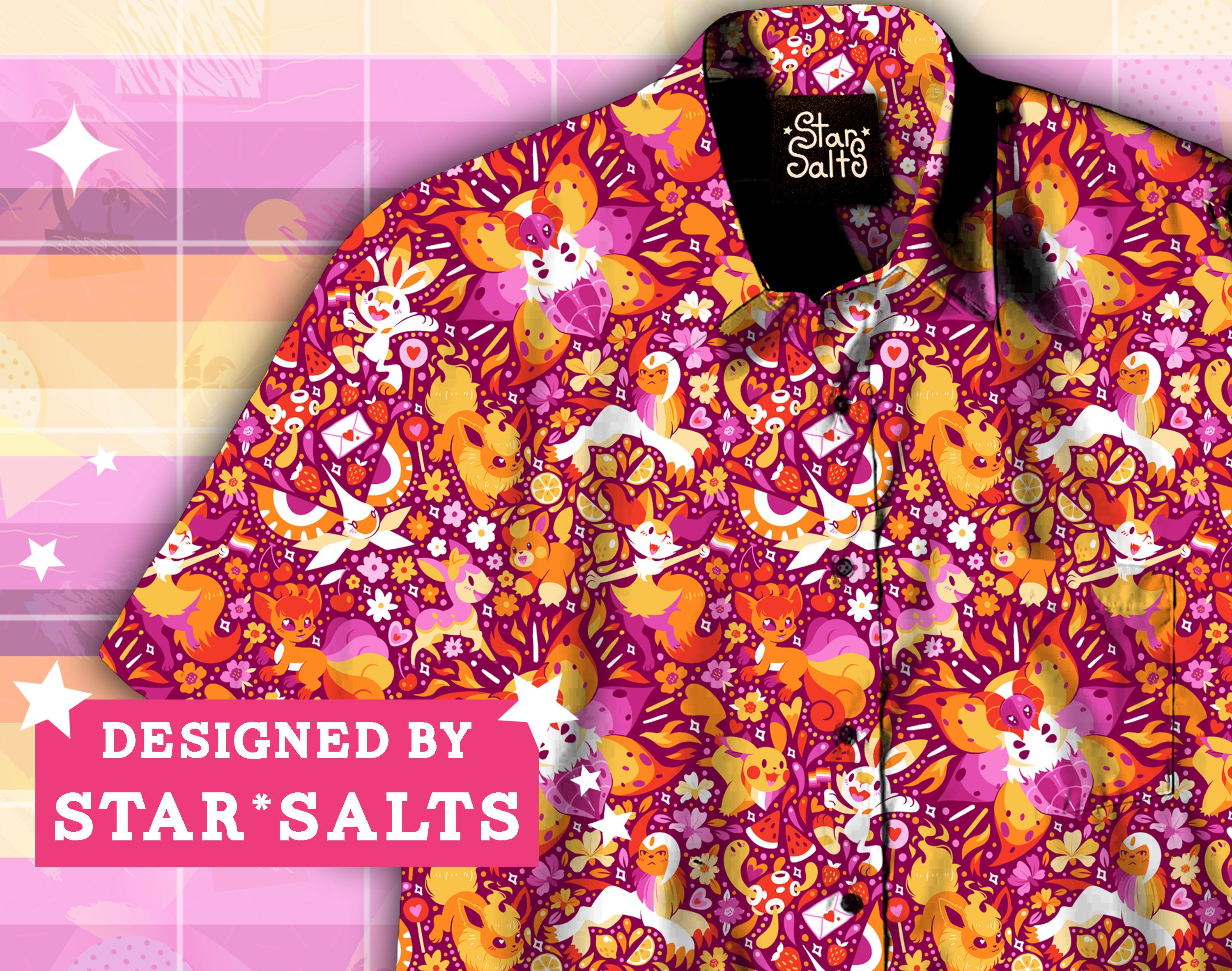 Lesbian Pride Button Up Shirt – Star⭑Salts