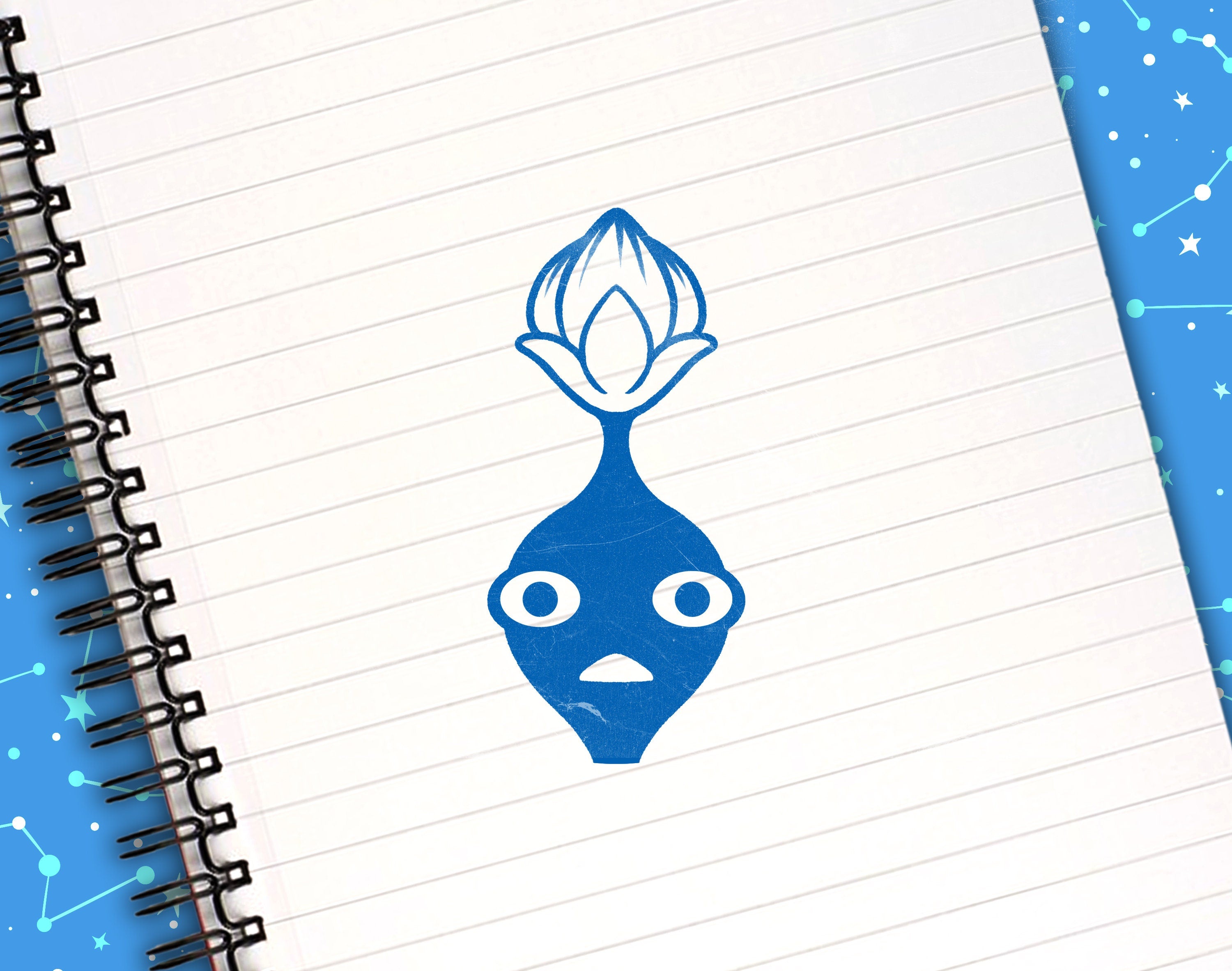 Blue Pikmin Self-Inking Stamp – Star⭑Salts